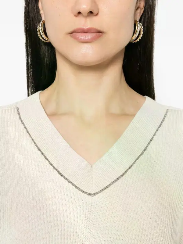 Brunello Cucinelli Monili-chain Ribbed Jumper