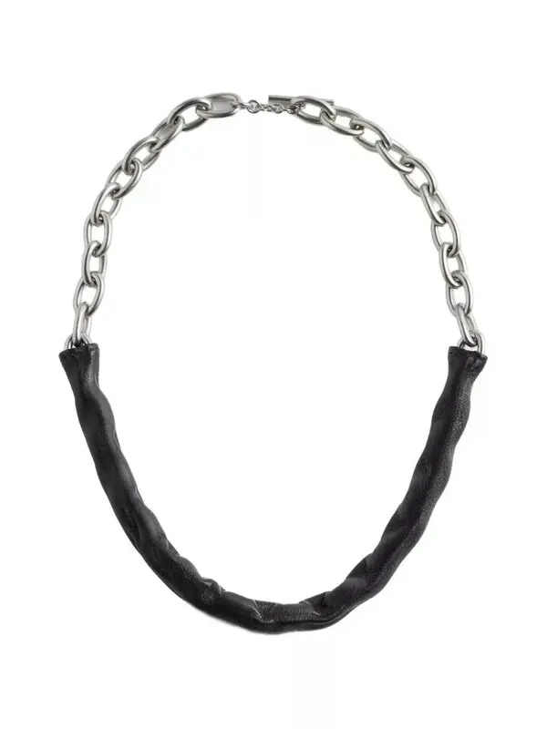 MAISON MARGIELA Leather-covered Necklace - Silver