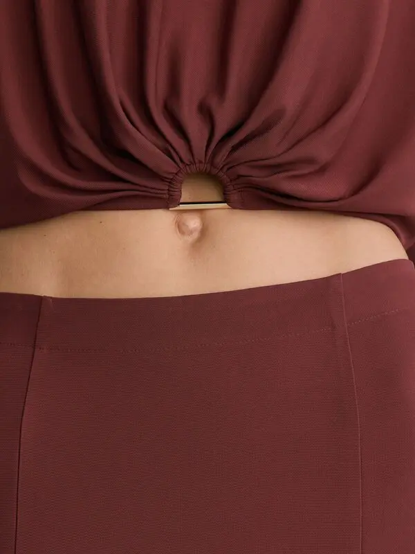 REISS Jersey Hardware-detail Cropped Top