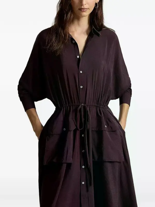 Polo Ralph Lauren Drawstring-waist Shirt Dress - Purple