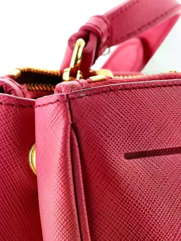 Prada Double Zip Lux Saffiano Leather Medium Tote Bag