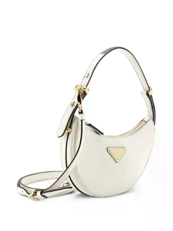 Prada Arque Half Moon Leather Small Hobo Bag
