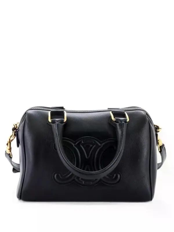Celine Cuir Triomphe Boston Bag Leather Small Satchel