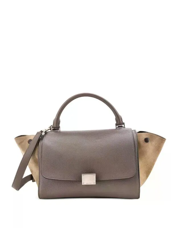Celine Trapeze Bag Leather Small Satchel - Brown