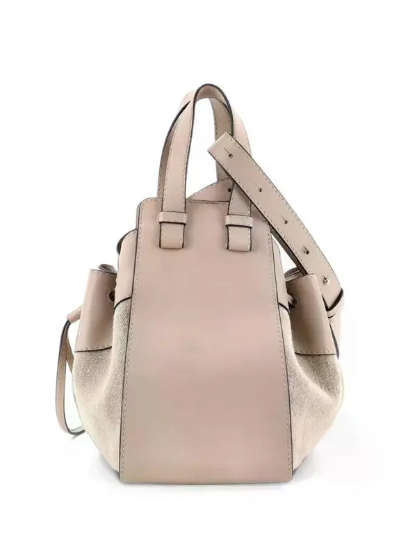 Loewe Hammock Bag Leather And Canvas Mini Crossbody Bag - Neutrals