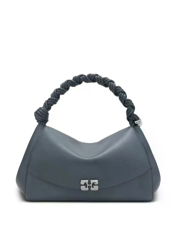 GANNI Bou Grained Shoulder Bag - Blue