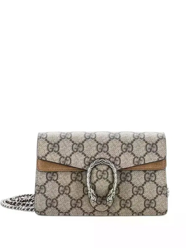Gucci Dionysus Bag Gg Coated Canvas Super Mini Crossbody Bag - Brown