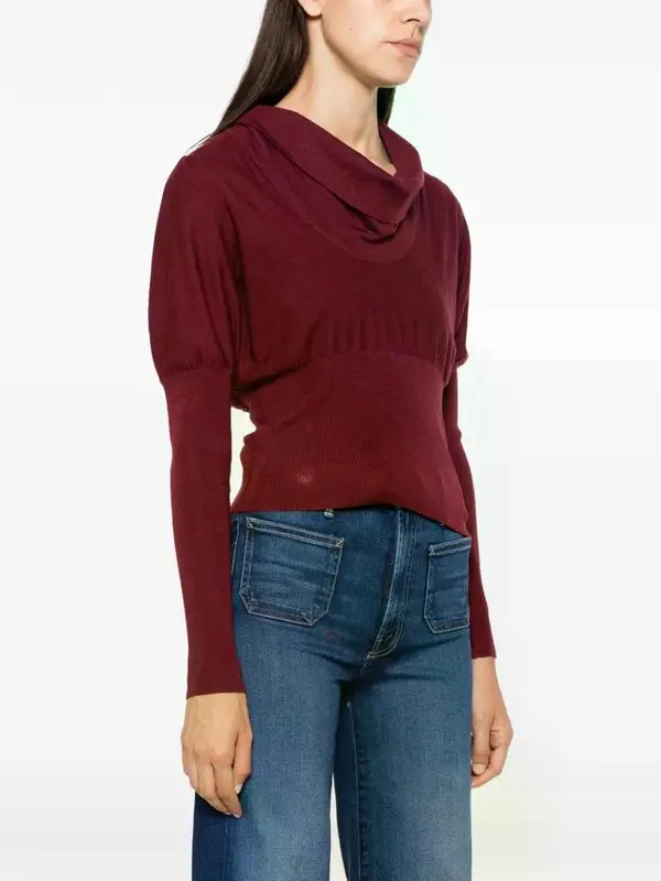 TWINSET Cowl-neck Puff-sleeve Sweater