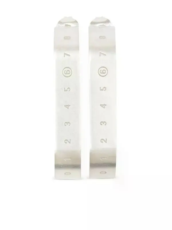 MAISON MARGIELA Numbers-motif Matte-finish Earrings - Silver
