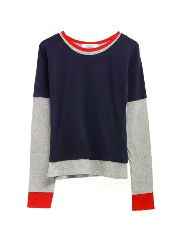 Gimaguas Layered-design Long-sleeve T-shirt - Blue