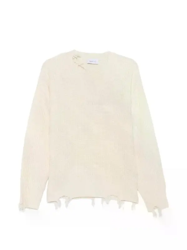 AMISH SUPPLIES Distressed-effect Ribbed-knit Sweater