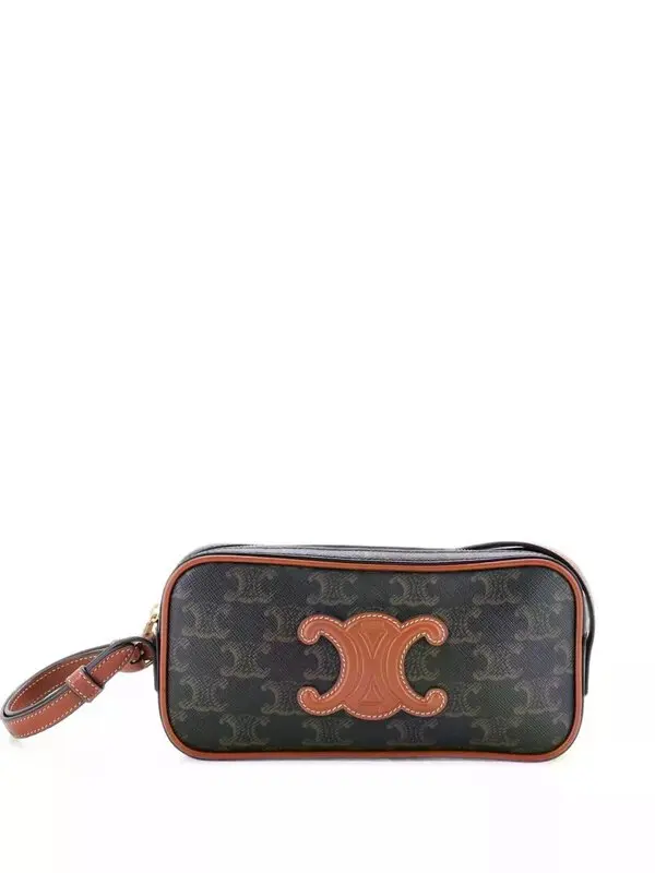 Celine Cuir Triomphe Camera Shoulder Bag Triomphe Coated Canvas With Leather Small Crossbody Bag