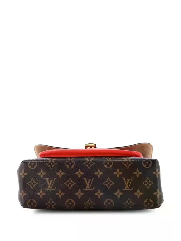 LOUIS VUITTON Marignan Handbag Monogram Canvas With Leather Shoulder Bag - Red