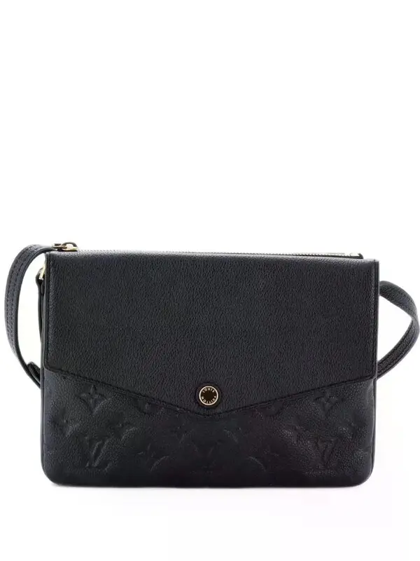 LOUIS VUITTON Twice Handbag Monogram Empreinte Leather Crossbody Bag - Black