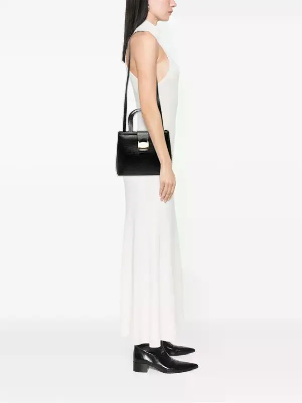 FERRAGAMO 2010-2026 Lizard Embossed Leather Satchel