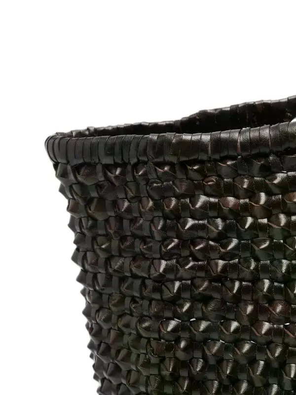 Dragon Diffusion Nantucket Cactus Woven Leather Tote Bag - Brown