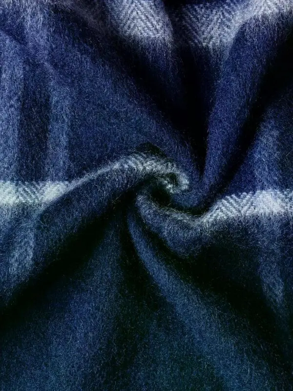 HACKETT  Check-pattern Fringed Scarf