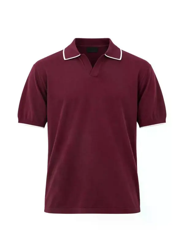 MC2 SAINT BARTH Sloan Contrast-trim Polo-collar T-shirt - Red