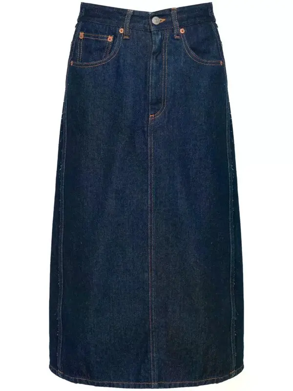 MAISON MARGIELA Denim Wrap Midi Skirt - Blue