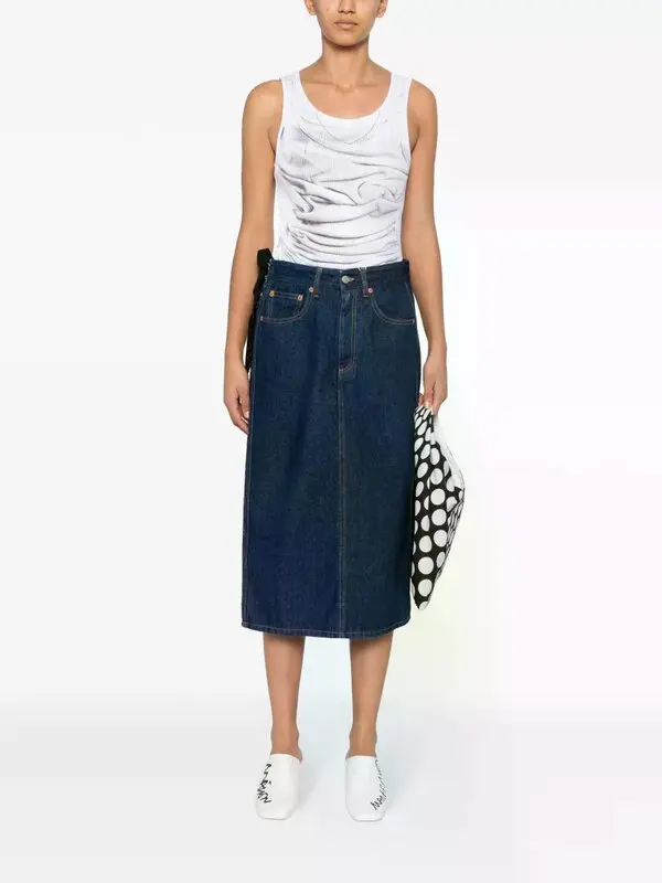 MAISON MARGIELA Denim Wrap Midi Skirt