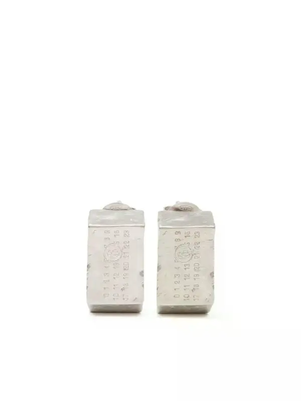 MAISON MARGIELA Numbers-motif Hoop Earrings - Silver