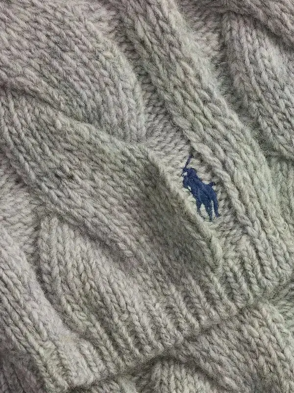 Polo Ralph Lauren Cable-knit Embroidered-logo Scarf