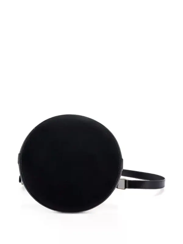 Celine Maillon Triomphe Leather Medium Bucket Bag - Black