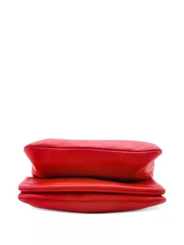 Celine Trio Leather Large Crossbody Bag - Red