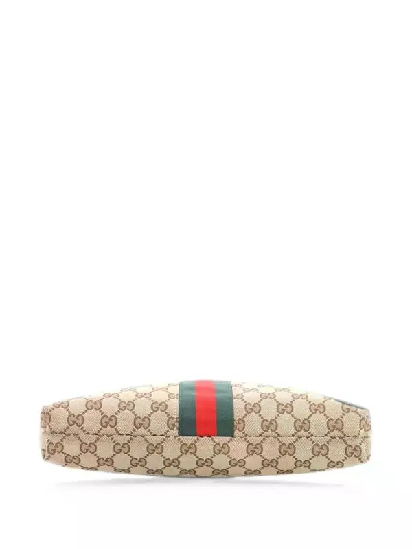 Gucci Front Pocket Web Messenger Gg Canvas Small Crossbody Bag