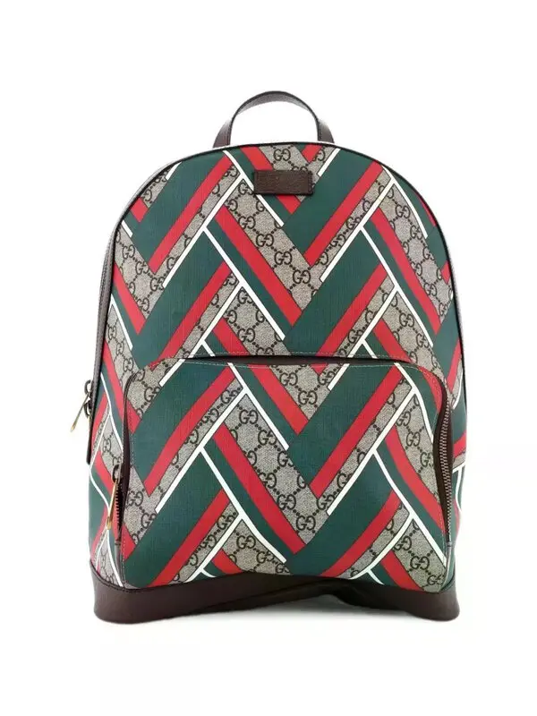 Gucci Zip Pocket Printed Gg Coated Canvas Medium Backpack