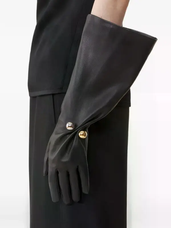 LANVIN Bead-embellished Leather Gloves