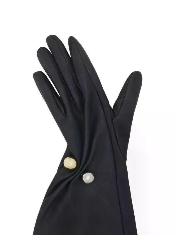 LANVIN Bead-embellished Leather Gloves
