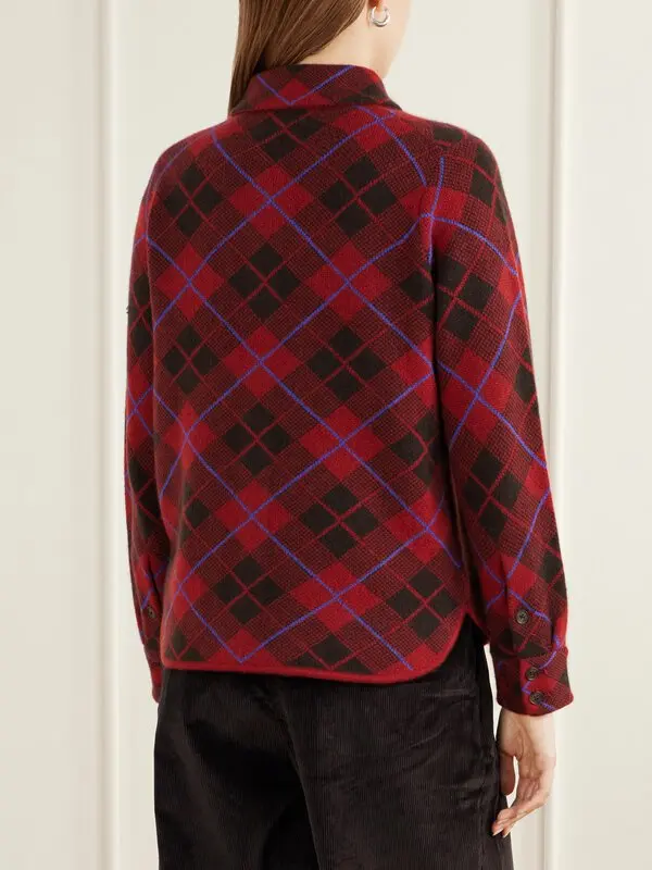 Guest In Residence Dylan Checked Cashmere Cardigan