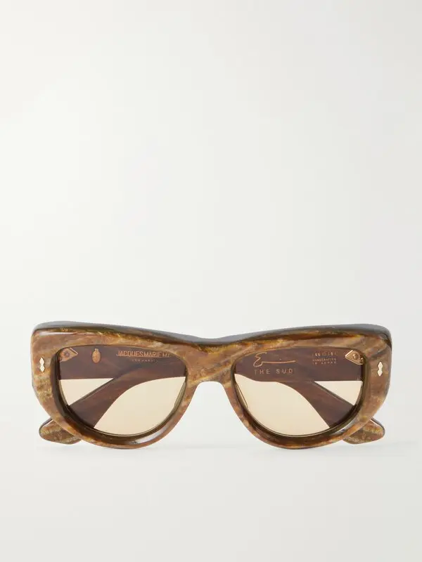 JACQUES MARIE MAGE Erin Wasson The Sud Square-frame Marbled Acetate Sunglasses - Tortoiseshell