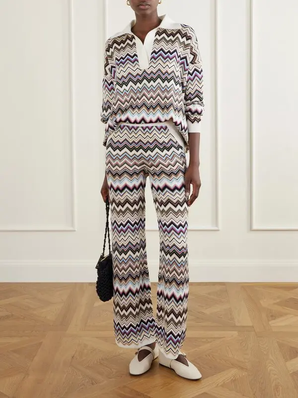 Missoni Striped Knitted Polo Sweater