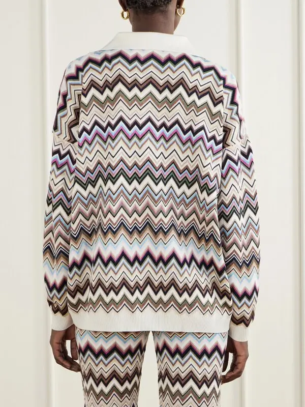 Missoni Striped Knitted Polo Sweater