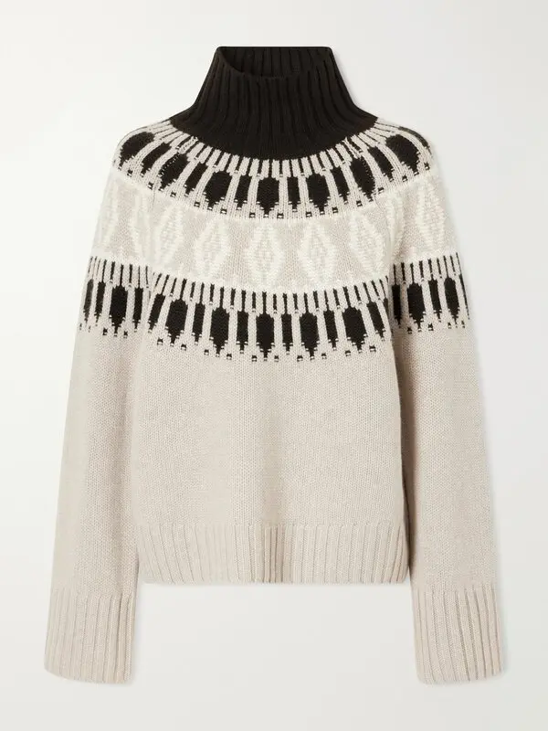 Arch4 Whistler Fair Isle Intarsia-knit Cashmere Turtleneck Sweater - Neutrals
