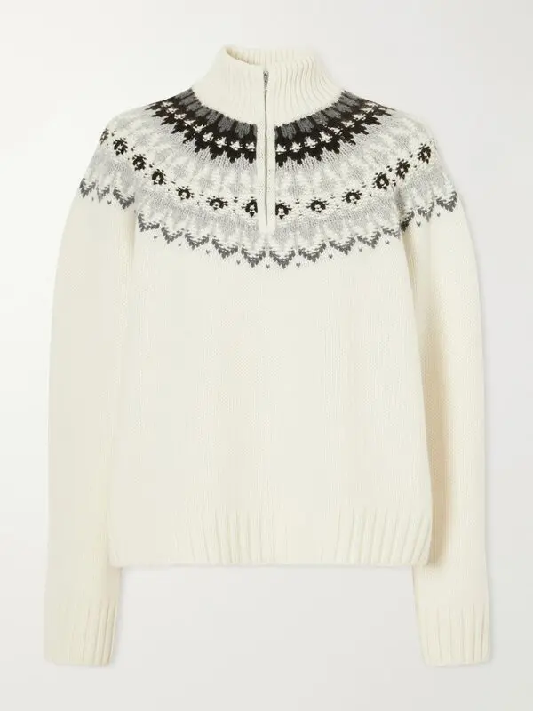 Arch4 Saint Gervais Fair Isle Cashmere Half-zip Sweater