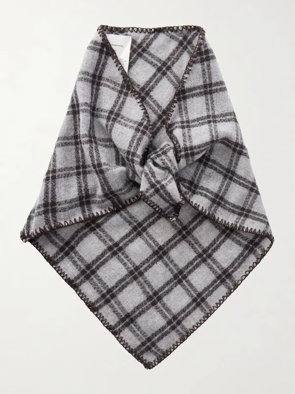 MFPEN Checked Virgin Wool Scarf - Gray