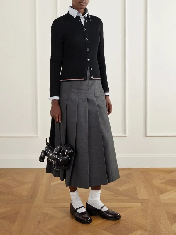 Thom Browne Ribbed Merino Wool Cardigan