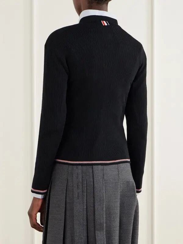 Thom Browne Ribbed Merino Wool Cardigan