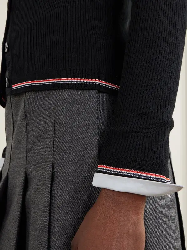 Thom Browne Ribbed Merino Wool Cardigan