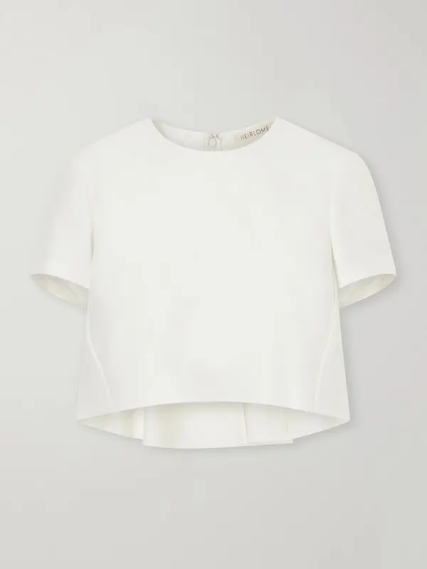 HEIRLOME Mariel Faille Wool-blend Blouse