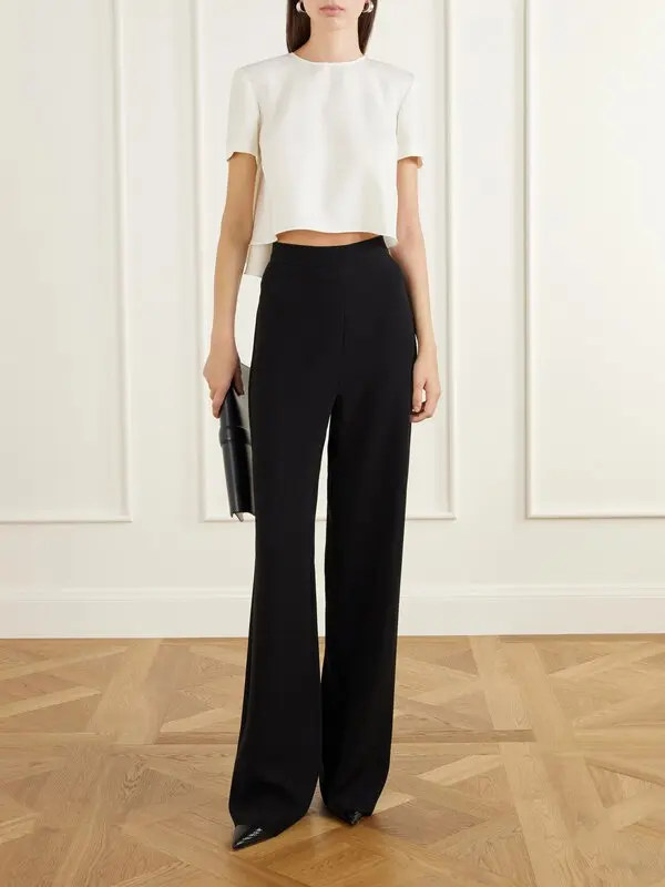 HEIRLOME Mariel Faille Wool-blend Blouse