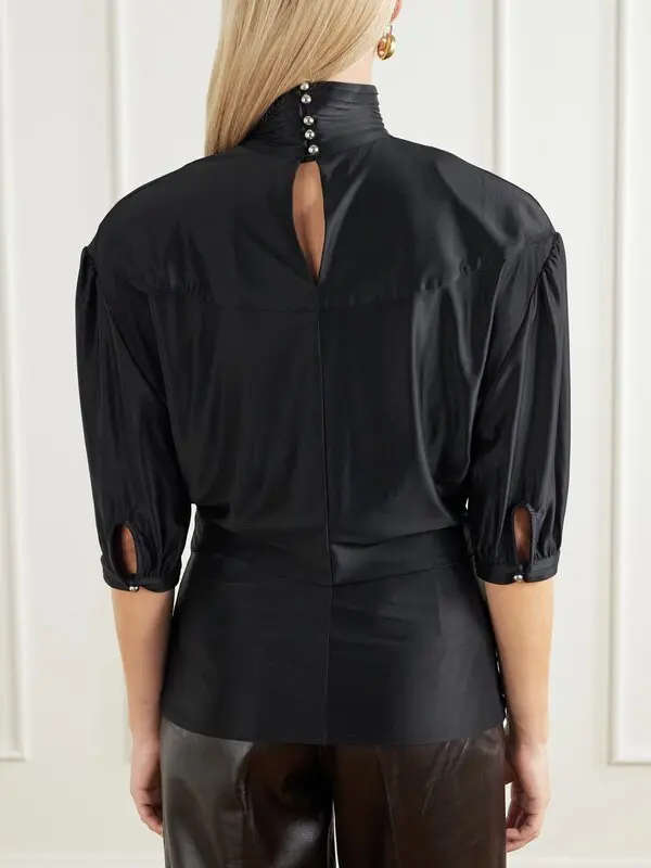 Rabanne Stretch-satin Turtleneck Blouse