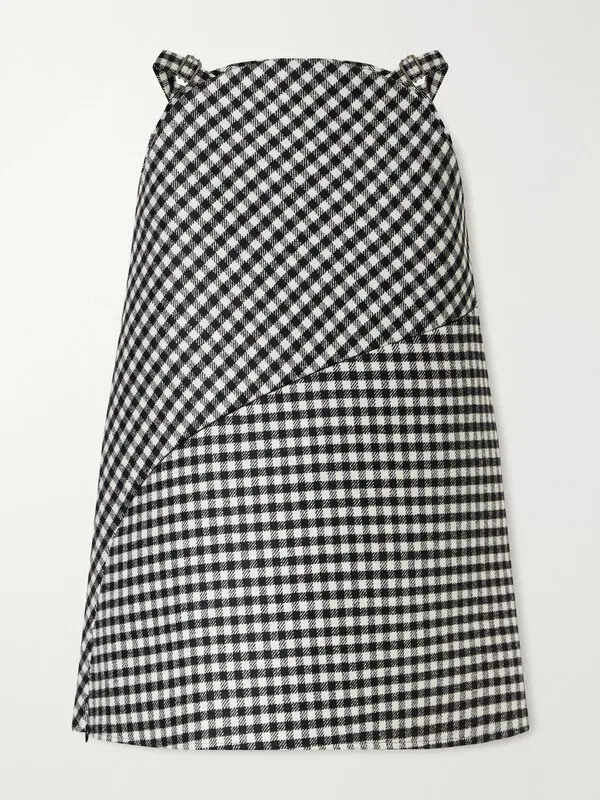 JEAN PAUL GAULTIER Checked Wool-blend Midi Skirt