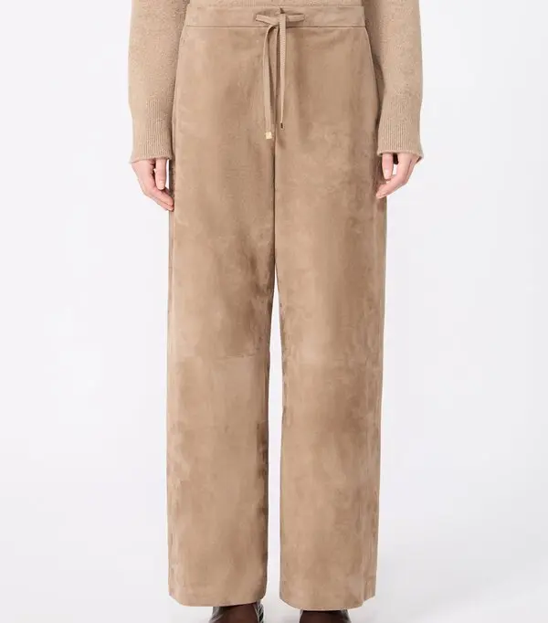 Max Mara Suede Drawstring Trousers