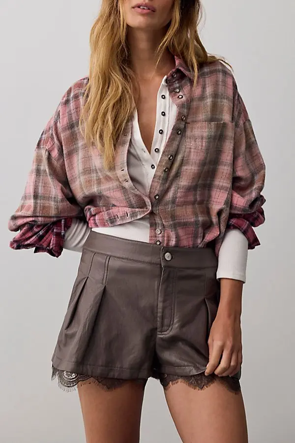 Free People After Dark Vegan Leather Shorts At - Castlegate