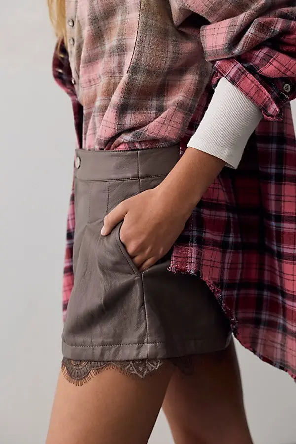 Free People After Dark Vegan Leather Shorts At - Castlegate