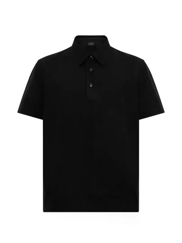 Brioni Essential Embroidered-logo Polo Shirt - Black